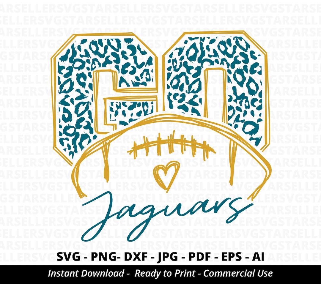 Go Jaguars Football SVG PNG, Leopard Jaguars Mascot SVG, School Spirit ...