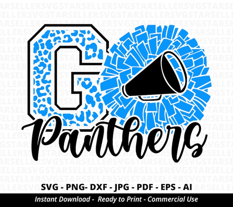 Go Panthers Leopard SVG Panthers Cheer Svgpanthers Mascot - Etsy