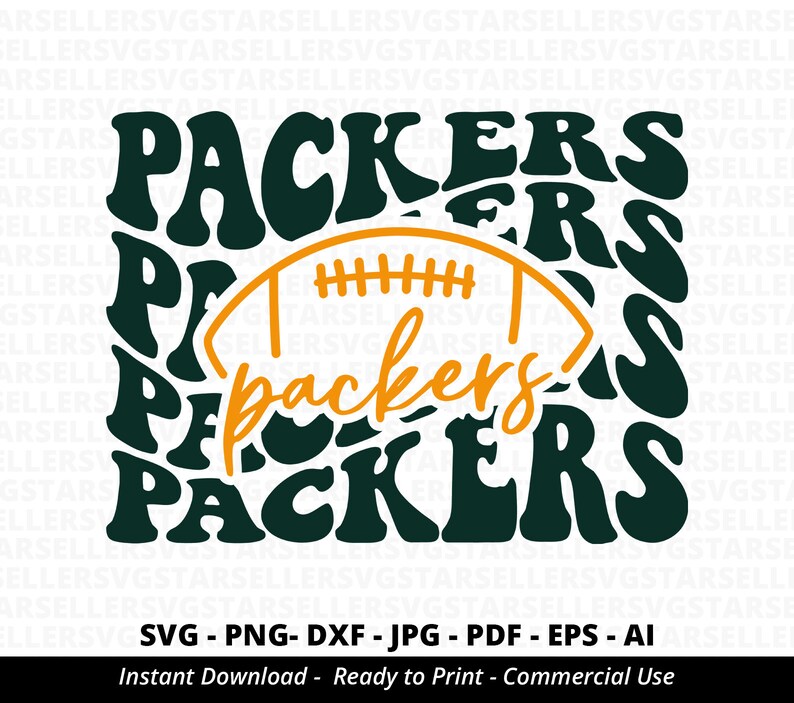 Packers Football SVG PNG, Stacked Mascot Design (digital File) - Etsy