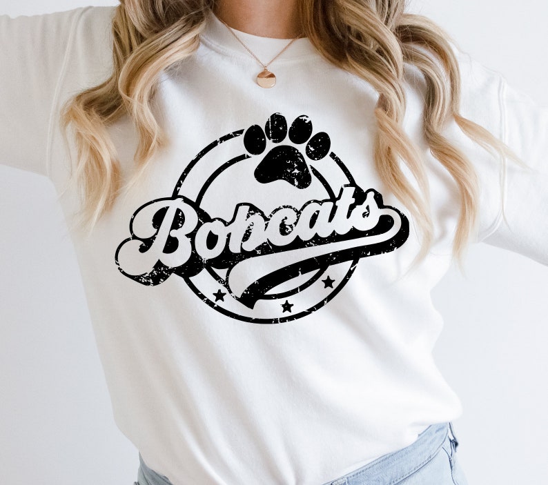 Retro Bobcats Mascot SVG, Bobcats Paw Print (digital Files) - Etsy
