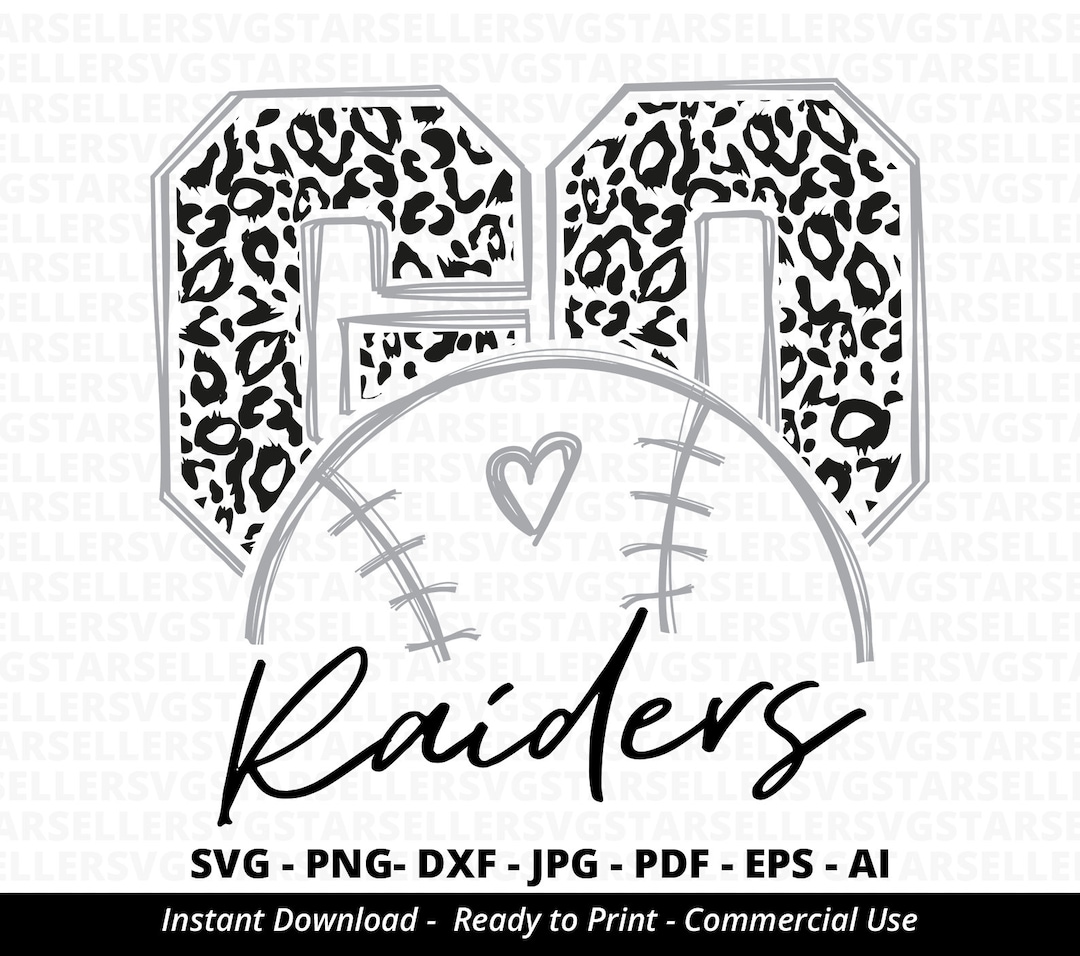 Go Raiders Baseball Svg,raiders Svg,leopard Raiders Svg,raiders Mascot ...