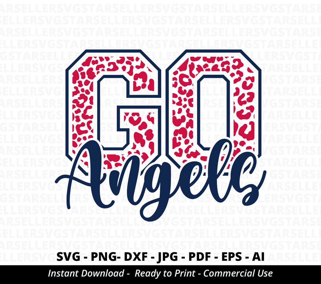 Go Angels Svg,go Angels Leopard Svg,leopard Svg,angels Cheer,football ...
