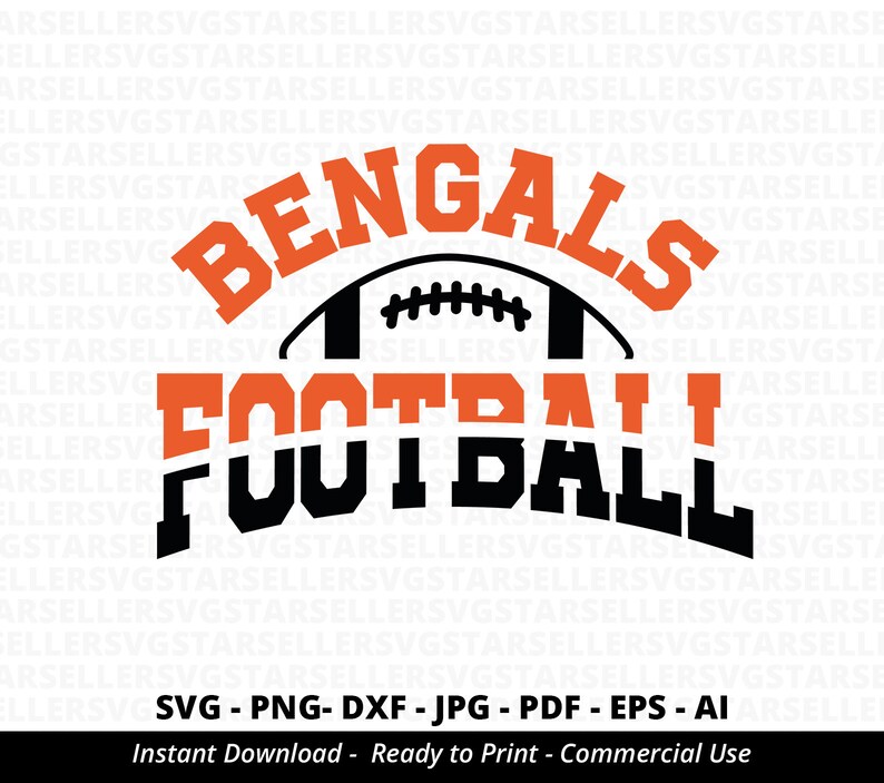 Bengals Football SVG PNG, Cricut Silhouette (digital Files) - Etsy