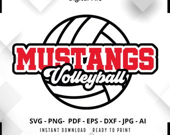 Mustangs Volleyball SVG PNG, Mustangs Svg, Volleyball Svg, Mustangs ...