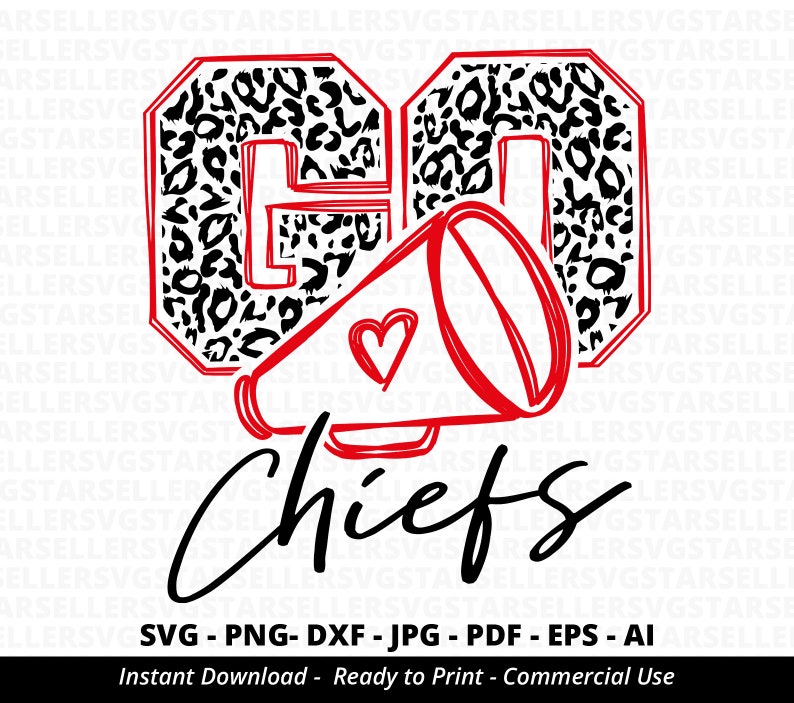 Leopard Go Chiefs Svg,chiefs Cheer Svg,chiefs Mascot Svg,cheer Little ...