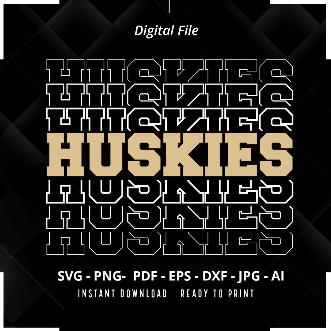Stacked Huskies SVG, Team Mascot, School Spirit (digital File) - Etsy