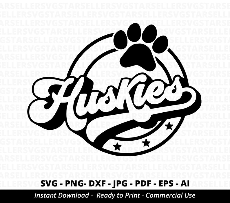 Huskies SVG PNG, Huskies Paw Svg, Huskies Mascot Svg, Huskies Cheer Svg ...