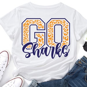 Leopard Go Sharks Svg,sharks Cheer Svg,sharks Mascot Svg,sharks Svg ...