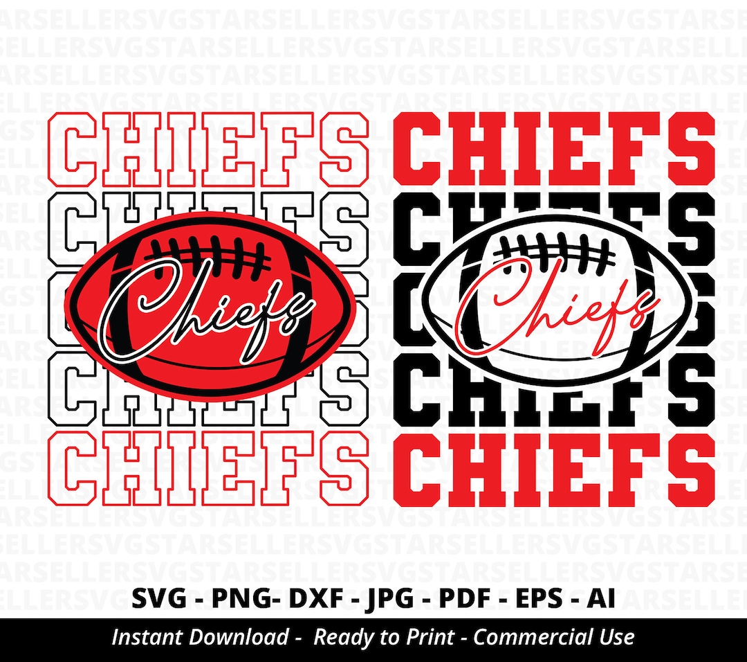 Chiefs 2 Pack Svg,chiefs Bundle Svg,chiefs Football Svg,chiefs Mascot ...