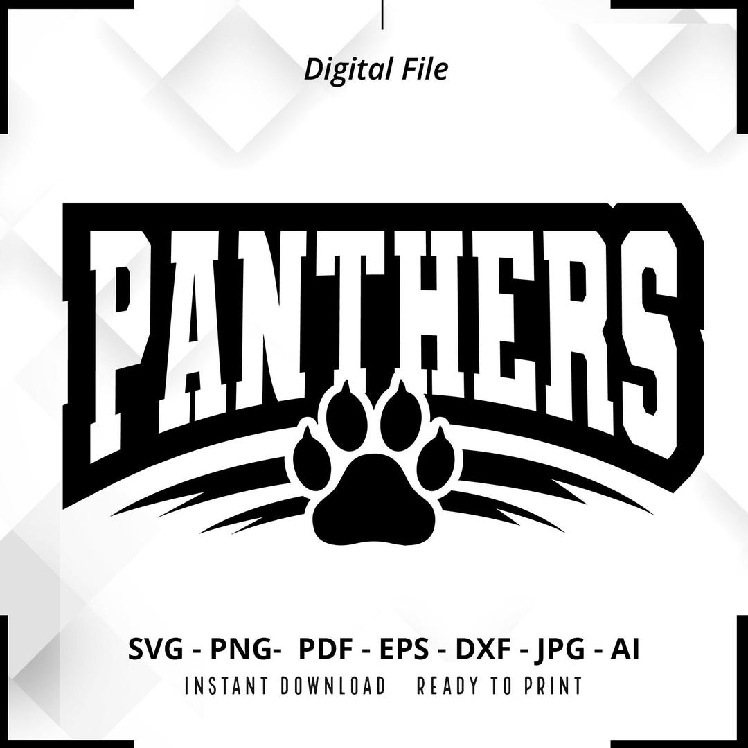Panthers SVG PNG, Panthers Paw Svg, Panthers Mascot Svg, Panthers Cheer ...
