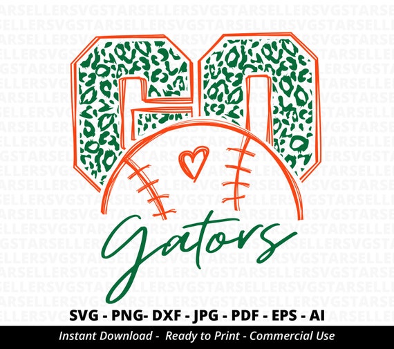 Go Gators Baseball Svggators Svgleopard Gators Svggators - Etsy