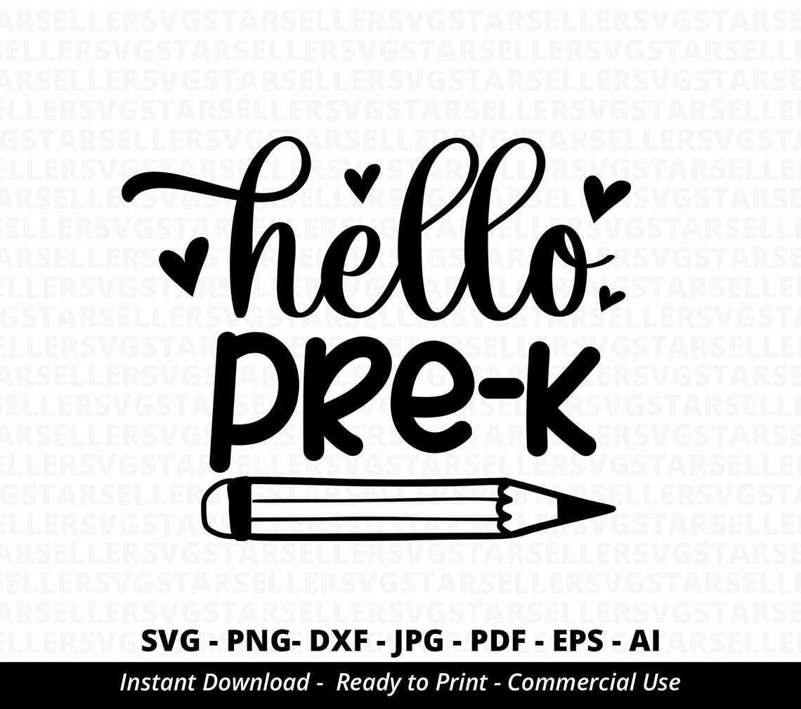 Hello Pre-k Svgpreschool Svgback to School Svgpre-k - Etsy