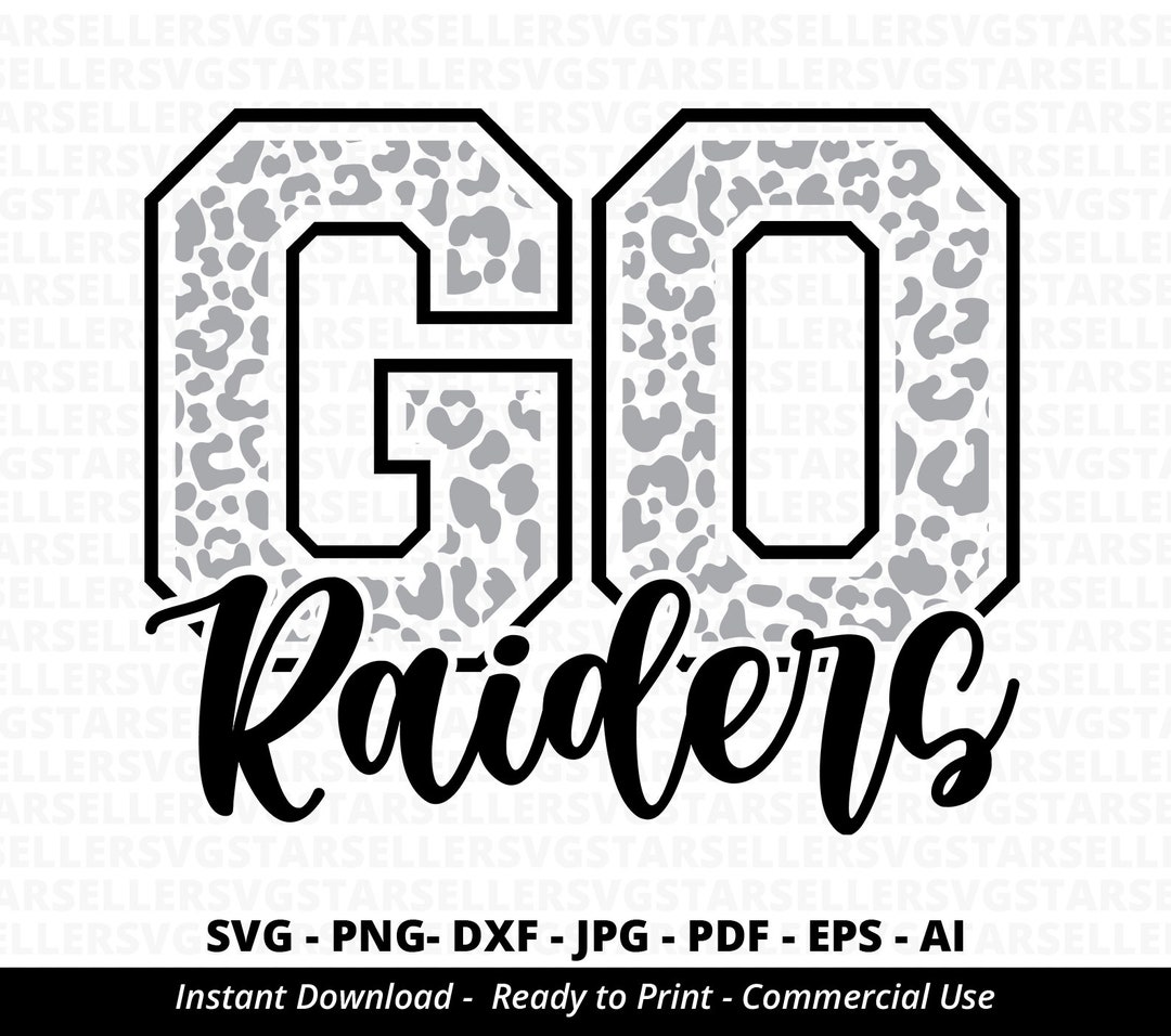 Leopard Go Raiders SVG, Raiders Cheer Svg,raiders Mascot Svg,cheer ...