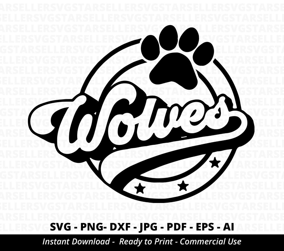 Wolves SVG PNG, Wolves Paw Svg, Wolves Mascot Svg, Wolves Cheer Svg ...