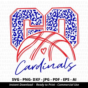 Leopard Go Cardinals Basketball SVG, School Spirit (digital File) - Etsy