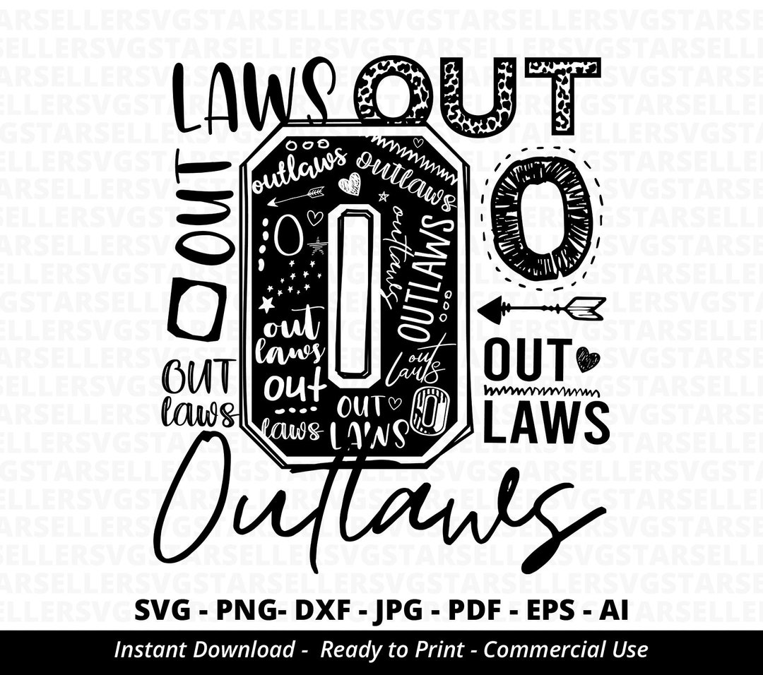 Outlaws Svg,outlaws Typography Svg,outlaws Football Svg,outlaws Mascot ...