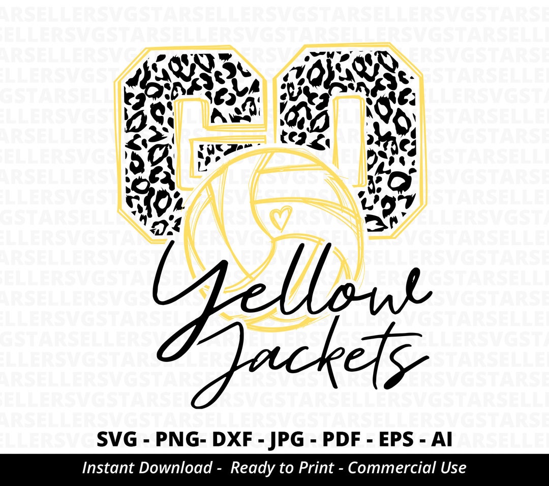 Yellow Jackets Volleyball SVG, Leopard Mascot (digital Files) - Etsy