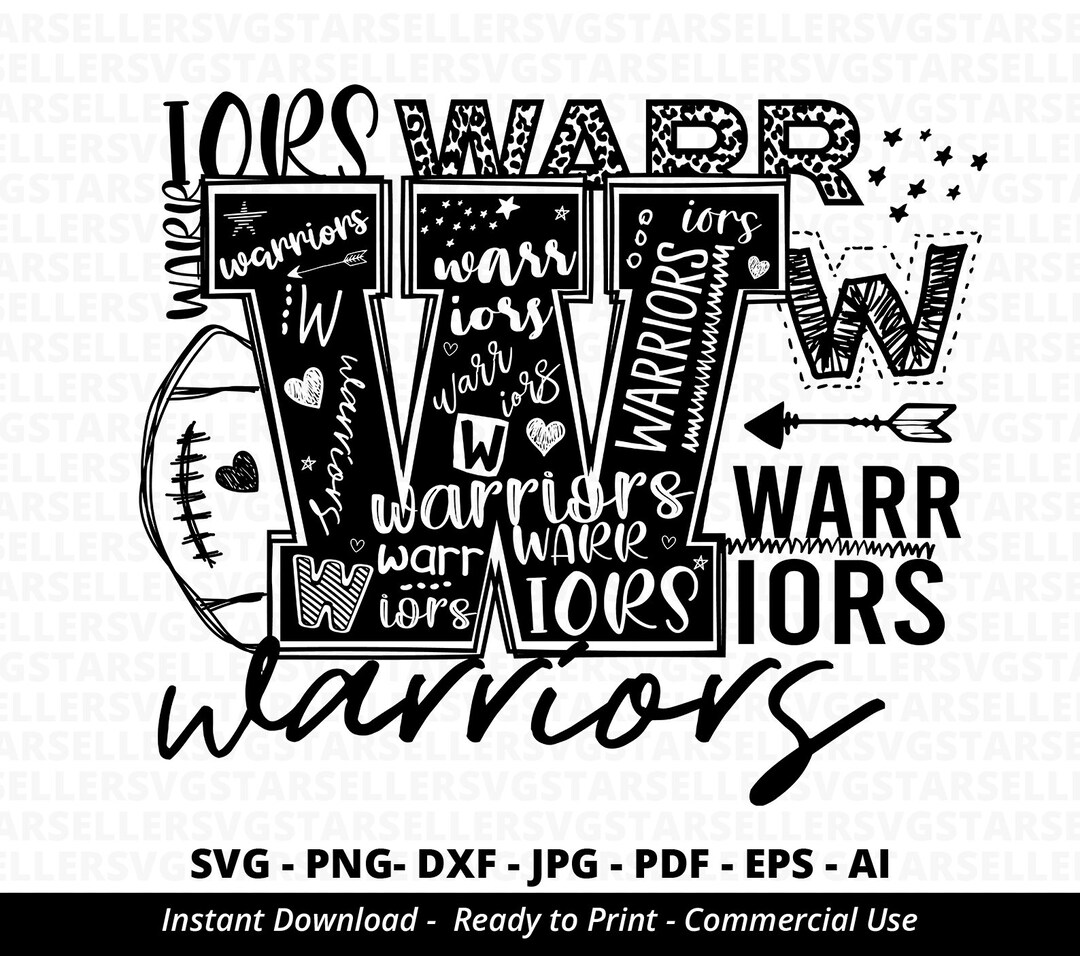 Warriors Svg,warriors Mascot Svg,warriors Football Svg,warriors ...