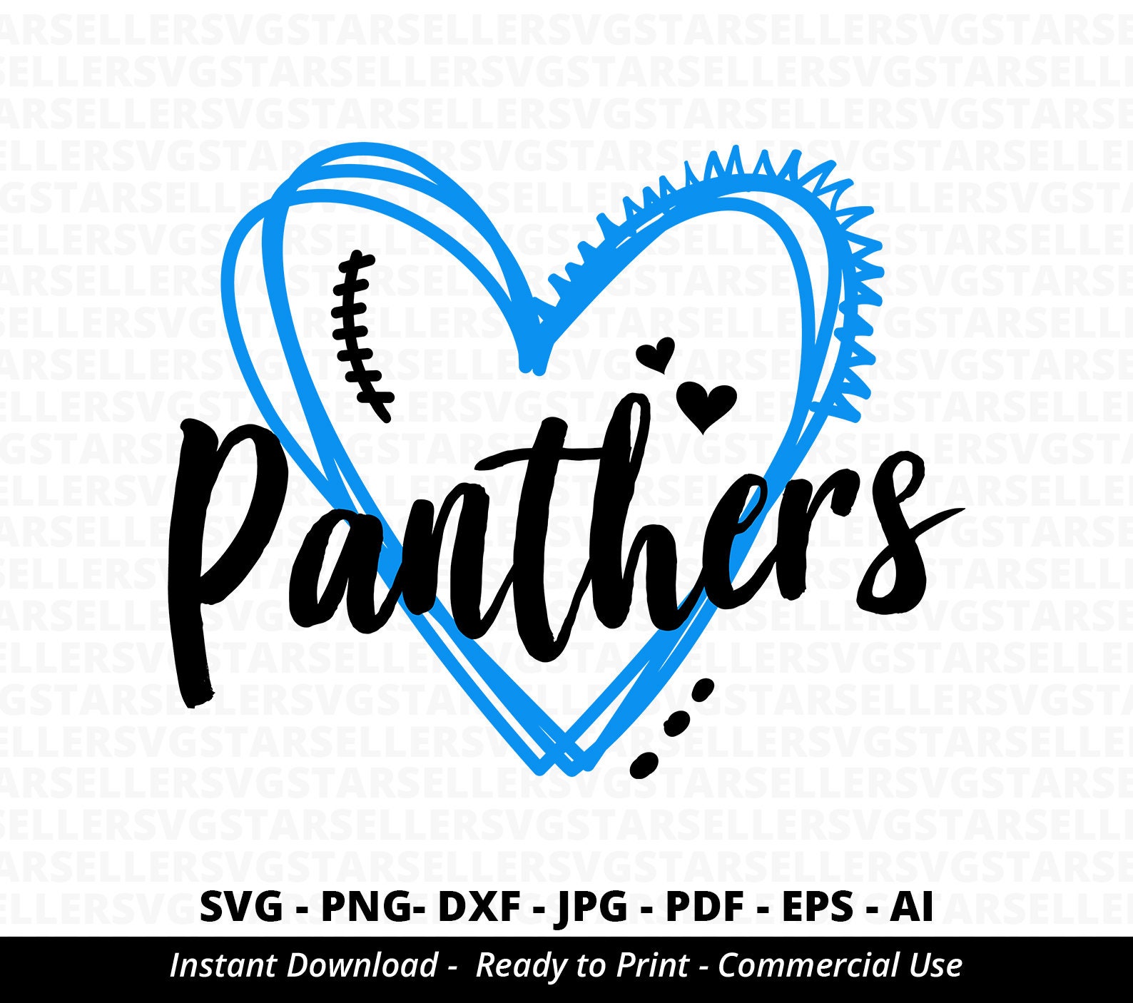 Panthers Heart Svg,heart Designs Mascot Svg,love Panthers Svg,panthers ...