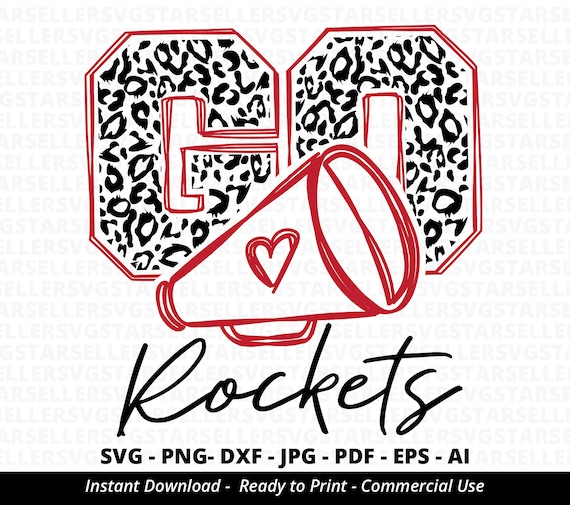 Go Rockets Leopard Svgrockets Cheer Svgrockets Mascotcheer - Etsy