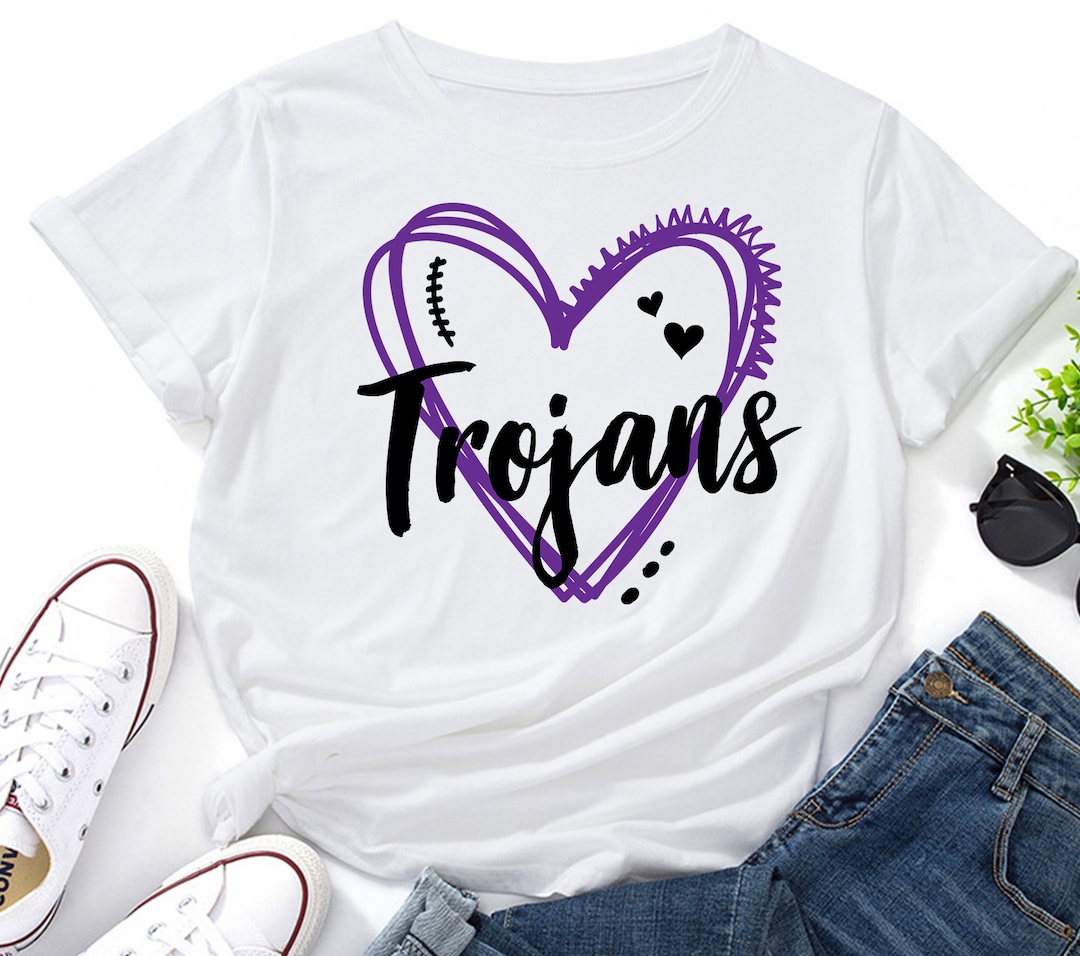 Trojans Heart Svgtrojans Svgtrojans Football Svgheart - Etsy
