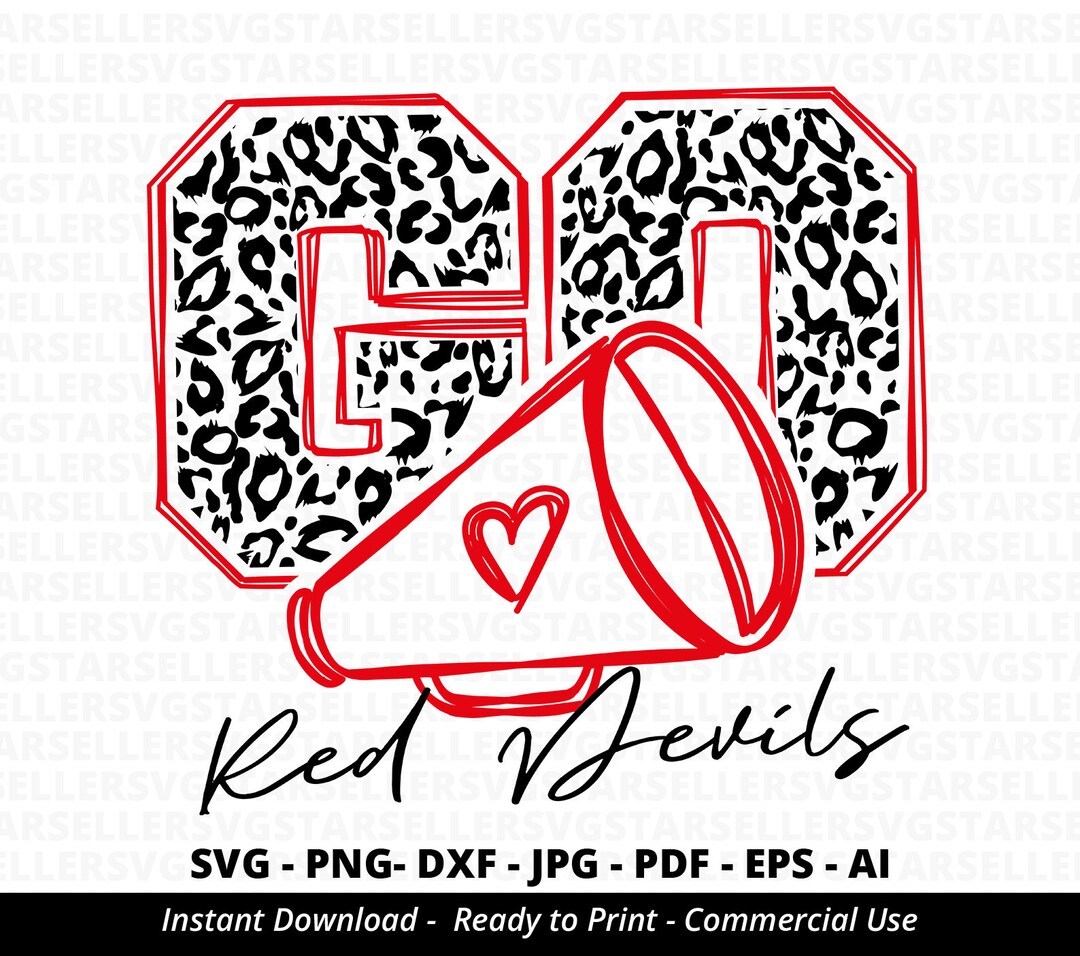 Go Red Devils Svg,red Devils Svg,go Leopard Red Devils Svg,red Devils ...