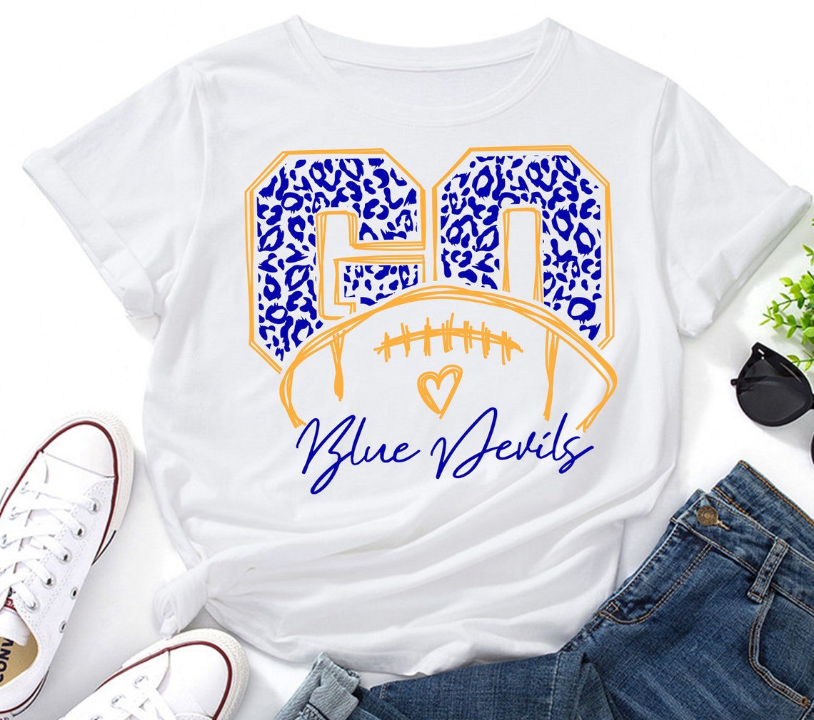 Go Blue Devils Football Svgblue Devils Svggo Leopard Blue - Etsy