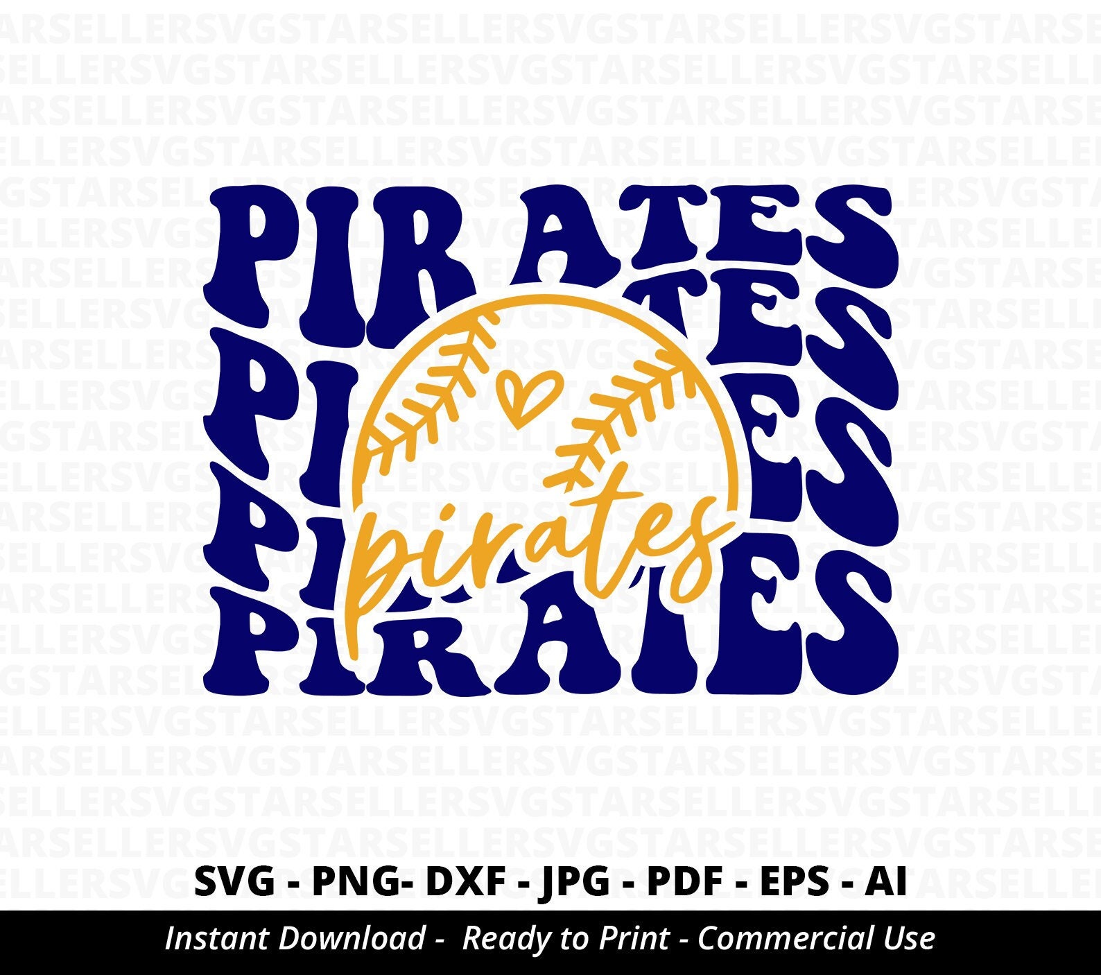 Pirates Baseball SVG, Stacked Design (digital Download) - Etsy