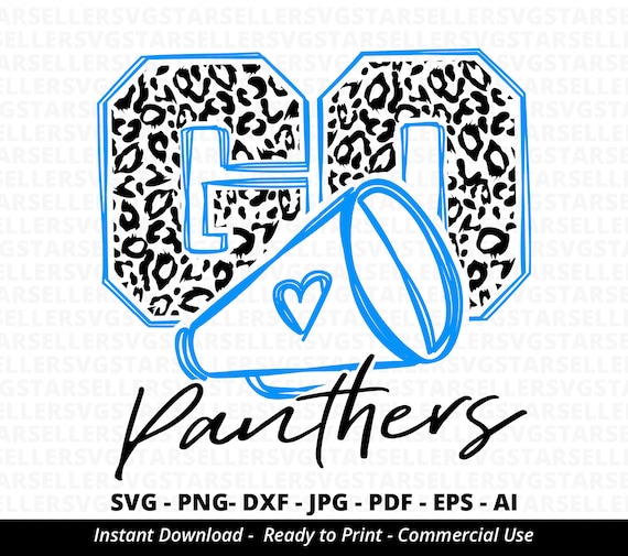 Go Panthers Leopard Svgpanthers Cheer Svgpanthers - Etsy