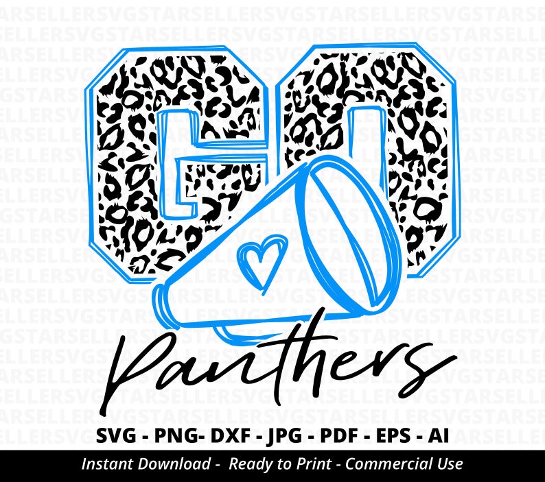 Go Panthers Leopard Svgpanthers Cheer Svgpanthers - Etsy