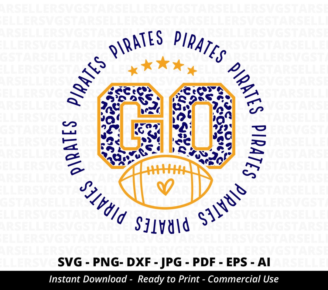 Go Pirates Football SVG PNG, Pirates Svg,leopard Go Pirates Svg,pirates ...