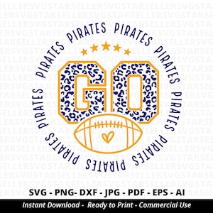 Go Pirates Football SVG PNG, Pirates Svg,leopard Go Pirates Svg,pirates ...