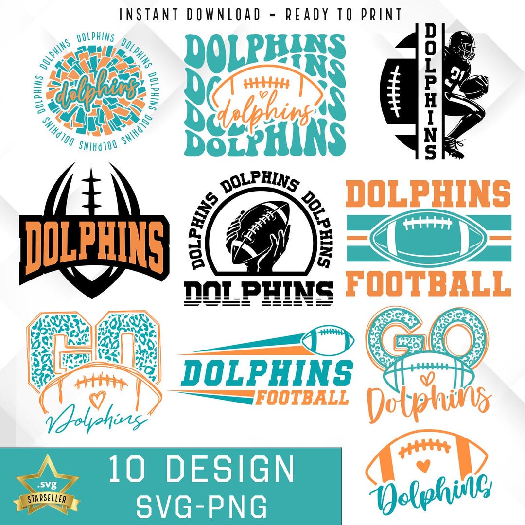 Dolphins Bundle SVG PNG, Dolphins Football Bundle Svg, Bundle Svg ...