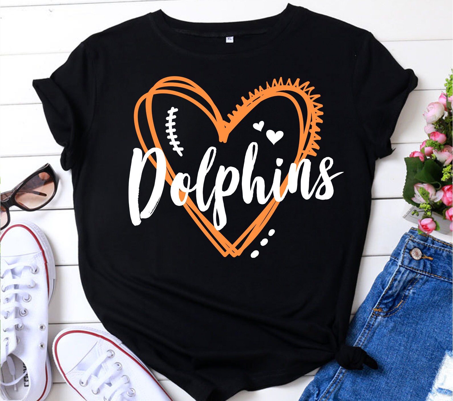 Dolphins Heart SVG Dolphins Svgdolphins Football Svgheart - Etsy