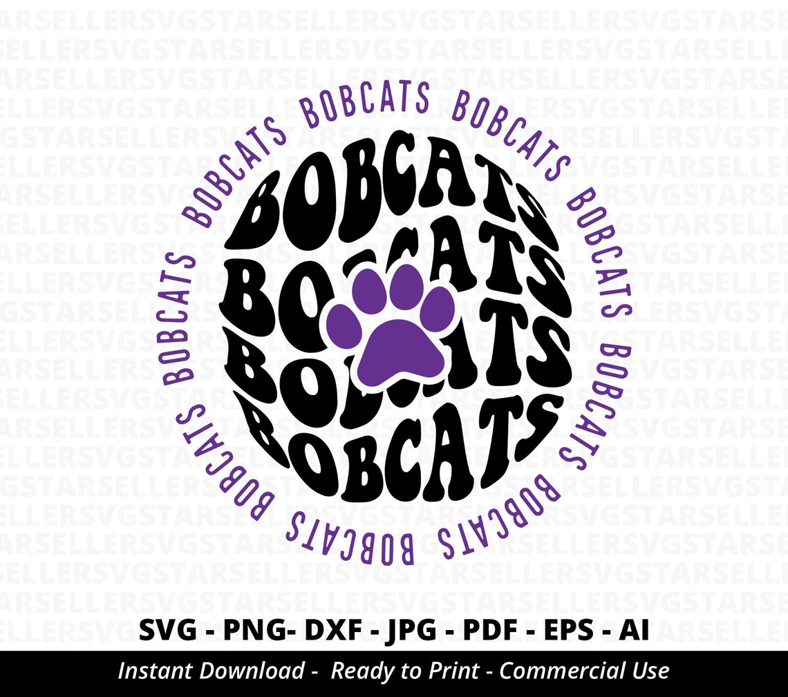 Bobcats Paw Print SVG, Mascot Cheer Design (digital Files) - Etsy