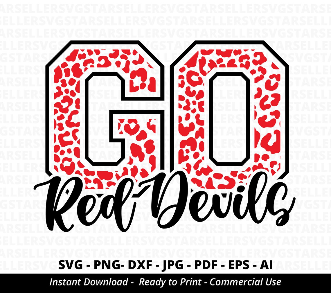 Leopard Go Red Devils Svgred Devils Svggo Red Devils Svgred - Etsy