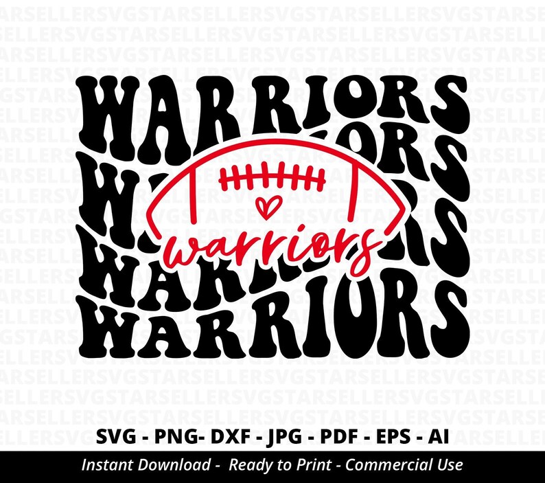 Warriors Football SVG PNG, Warriors Svg,stacked Warriors Svg,warriors ...
