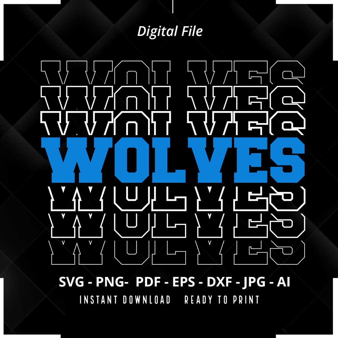 Wolves SVG PNG, Stacked Wolves Svg, Team Mascot, School Team Svg ...