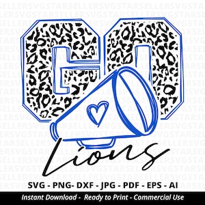 Leopard Go Lions Svg,lions Cheer Svg,lions Shirt Svg,lions Mascot ...