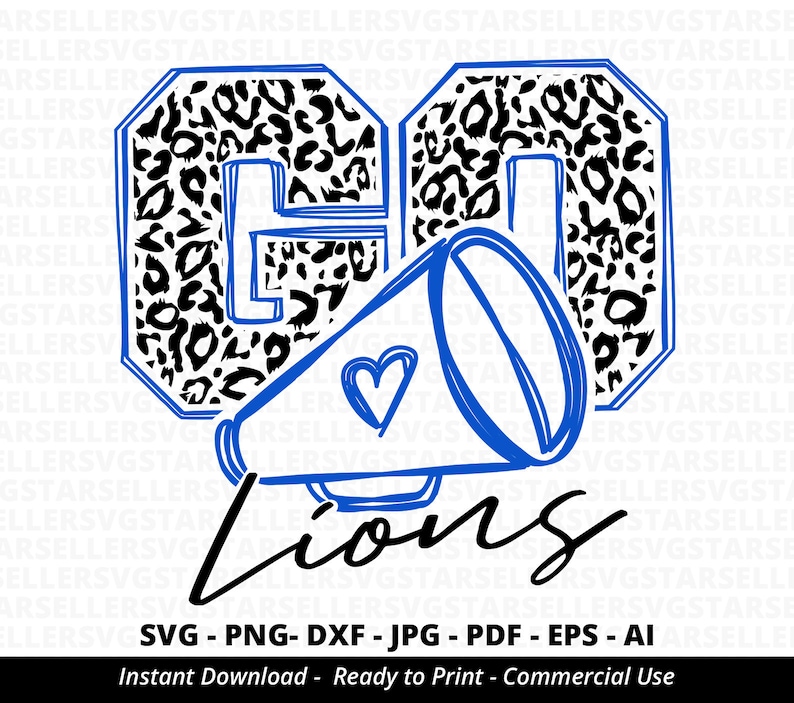 Leopard Go Lions Svg,lions Cheer Svg,lions Shirt Svg,lions Mascot ...