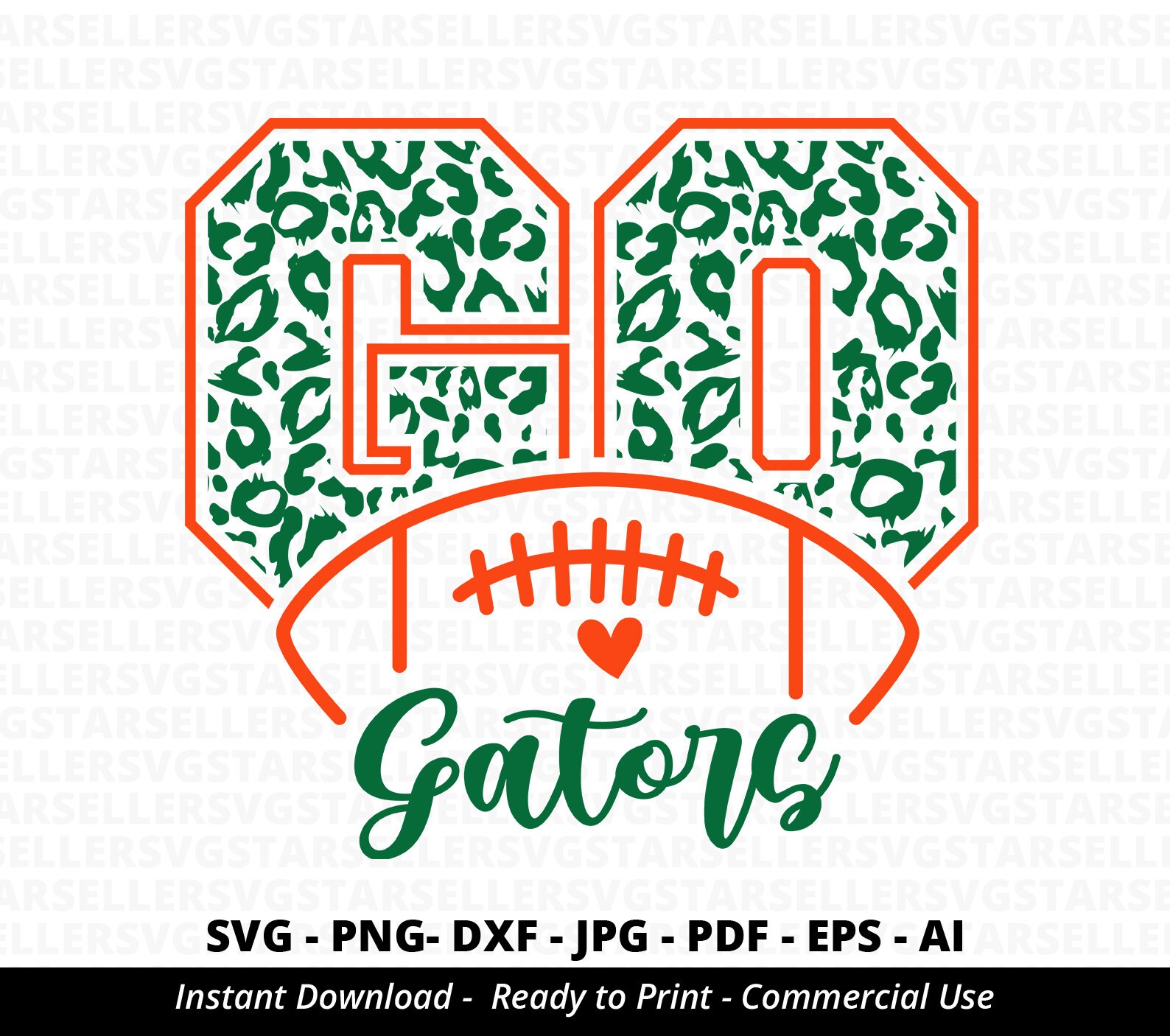Go Gators Football SVG Gators Svg Go Leopard Gators - Etsy