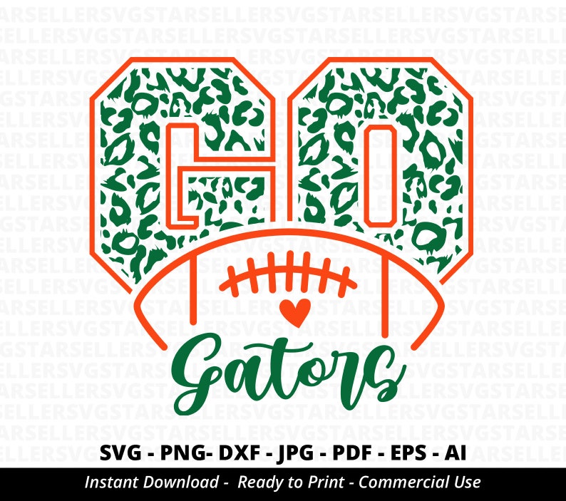 Go Gators Football SVG Gators Svg Go Leopard Gators - Etsy