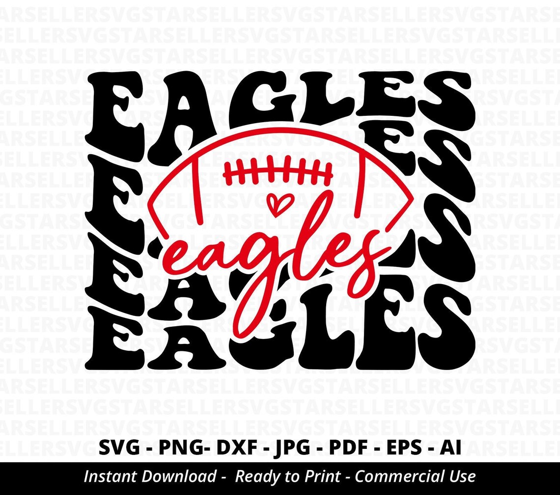 Eagles Football SVG PNG Eagles Svgstacked Eagles Svgeagles - Etsy