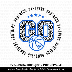Go Panthers Basketball SVG PNG, Panthers Svg,leopard Go Panthers ...
