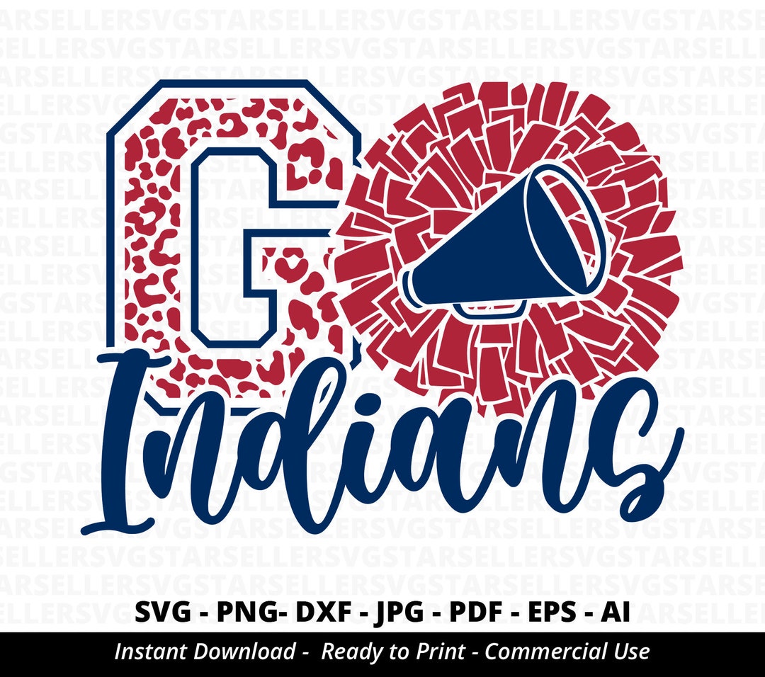 Indians Cheer Svg,leopard Indians Svg,indians Mascot Svg,cheer Little ...