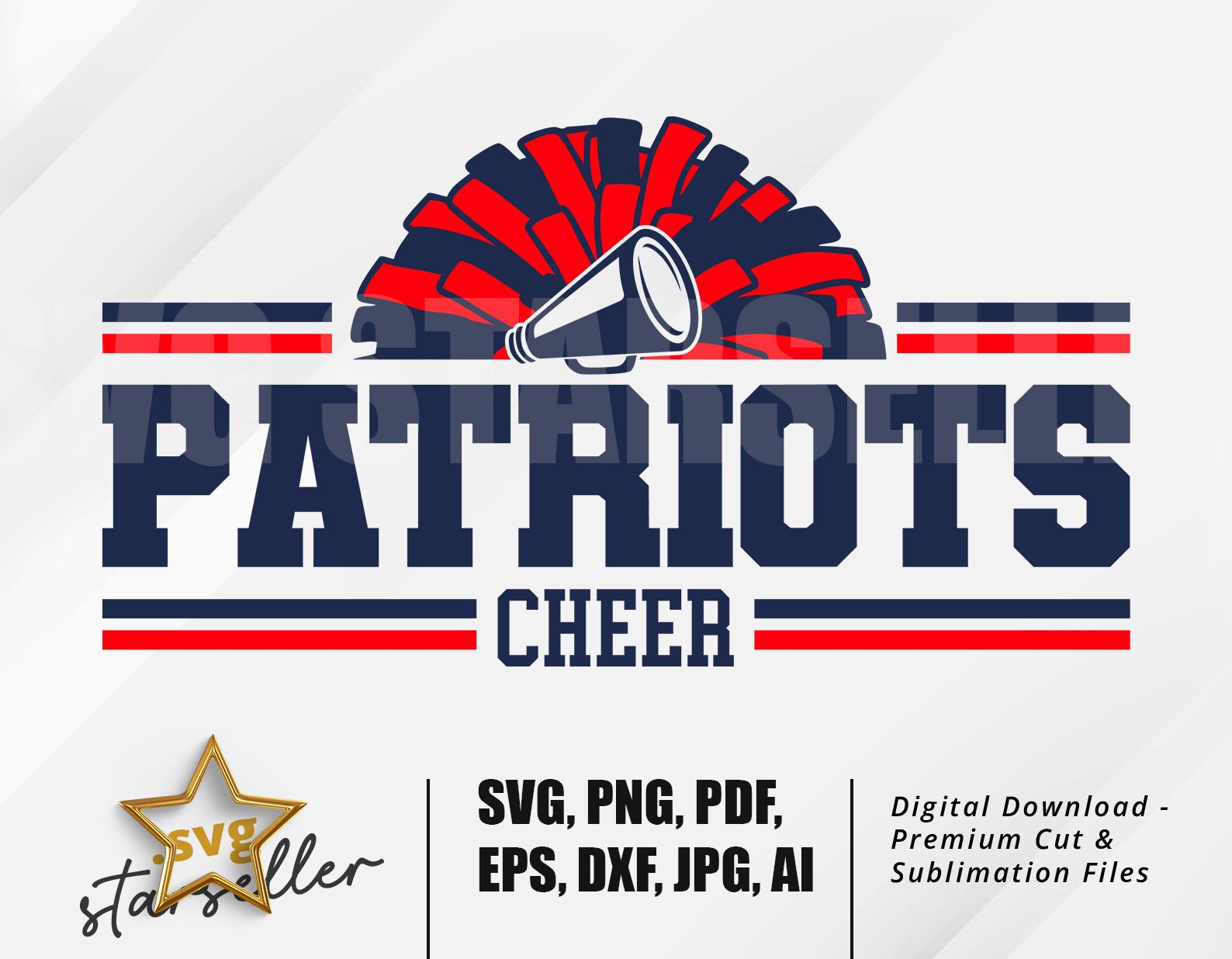 Patriots Cheer SVG PNG, Patriots Mascot Clipart, Cheer Mom SVG, Game ...