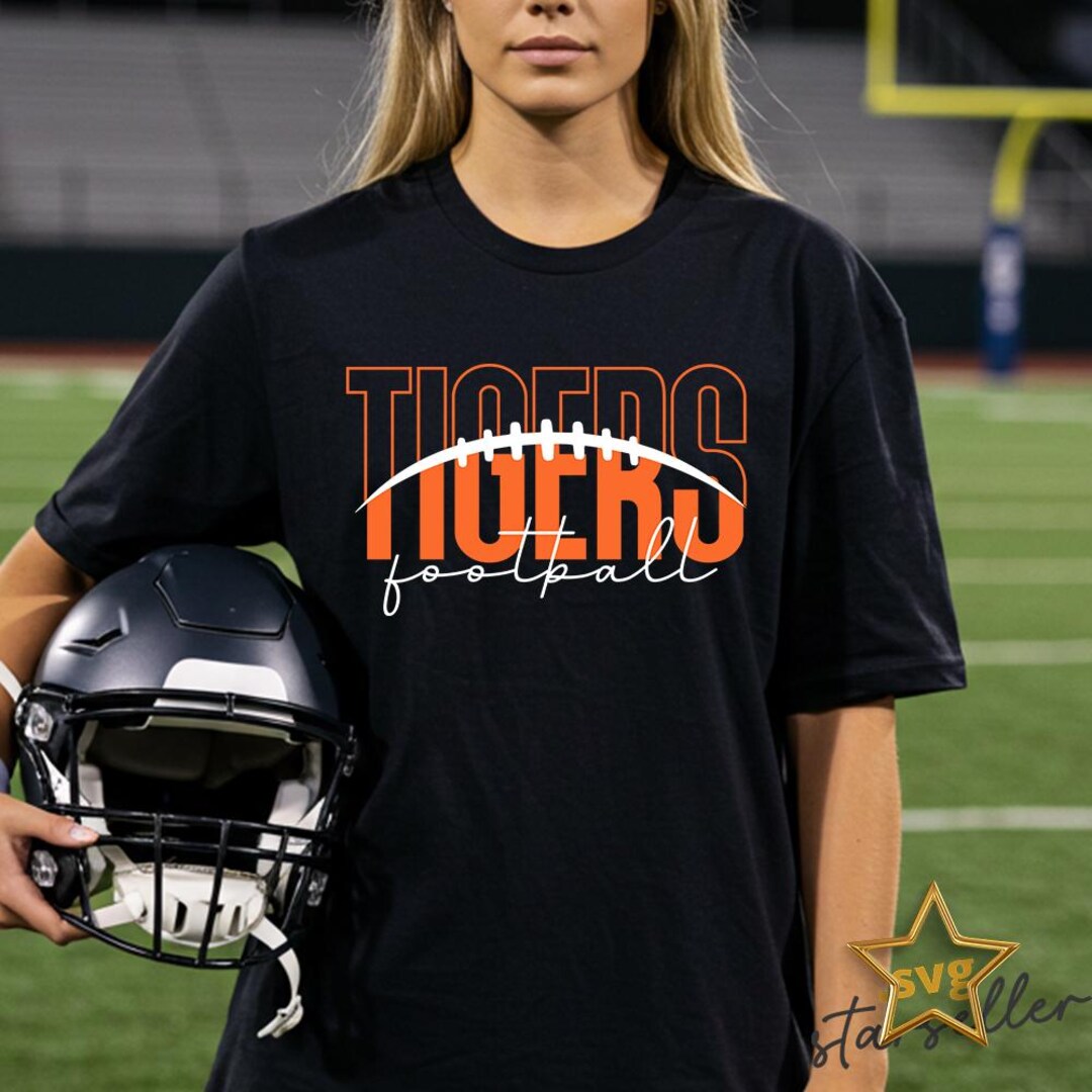 Tigers Football SVG PNG, Stacked Typography Design (digital Download ...