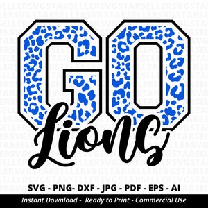 Leopard Go Lions SVG Lions Cheer Svglions Mascotcheer - Etsy
