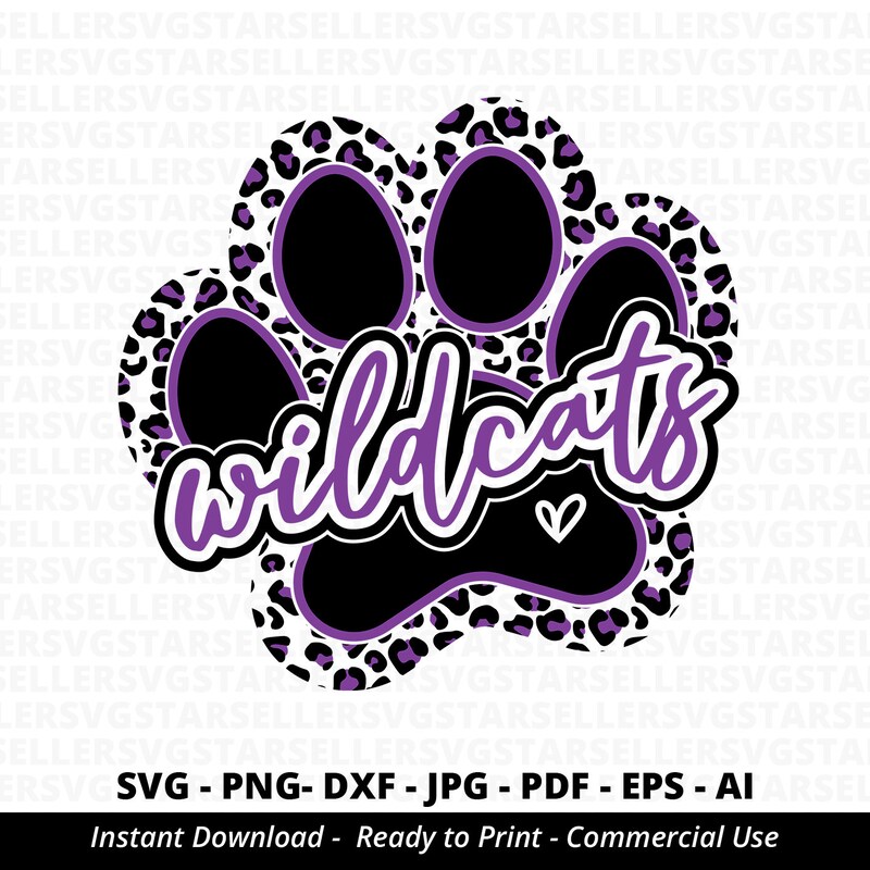 Wildcat Paw Print - Etsy