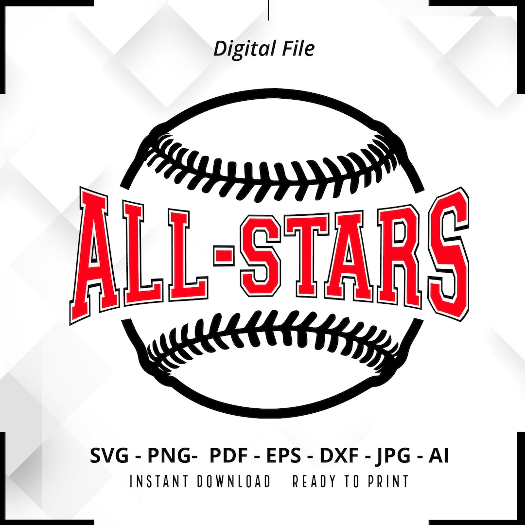 All Star SVG PNG, All-star Svg, Baseball Svg, Baseball, Allstar, All ...